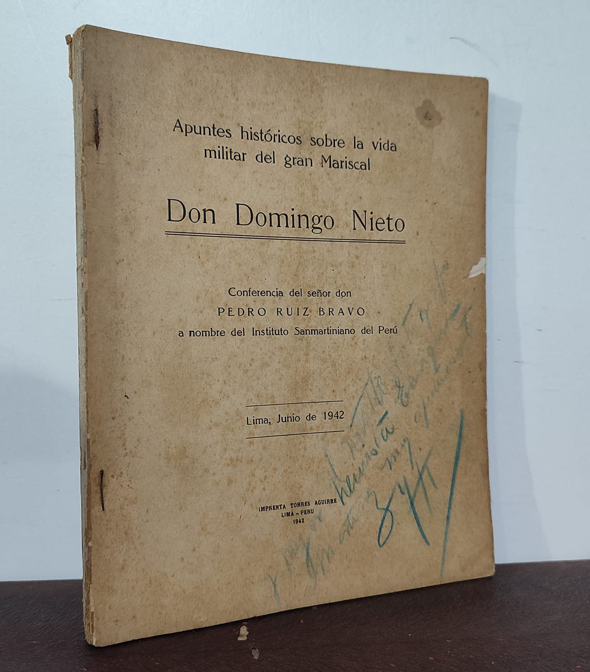 Don Domingo Nieto. Conferencia del señor Pedro Ruiz Bravo - Libros Perú